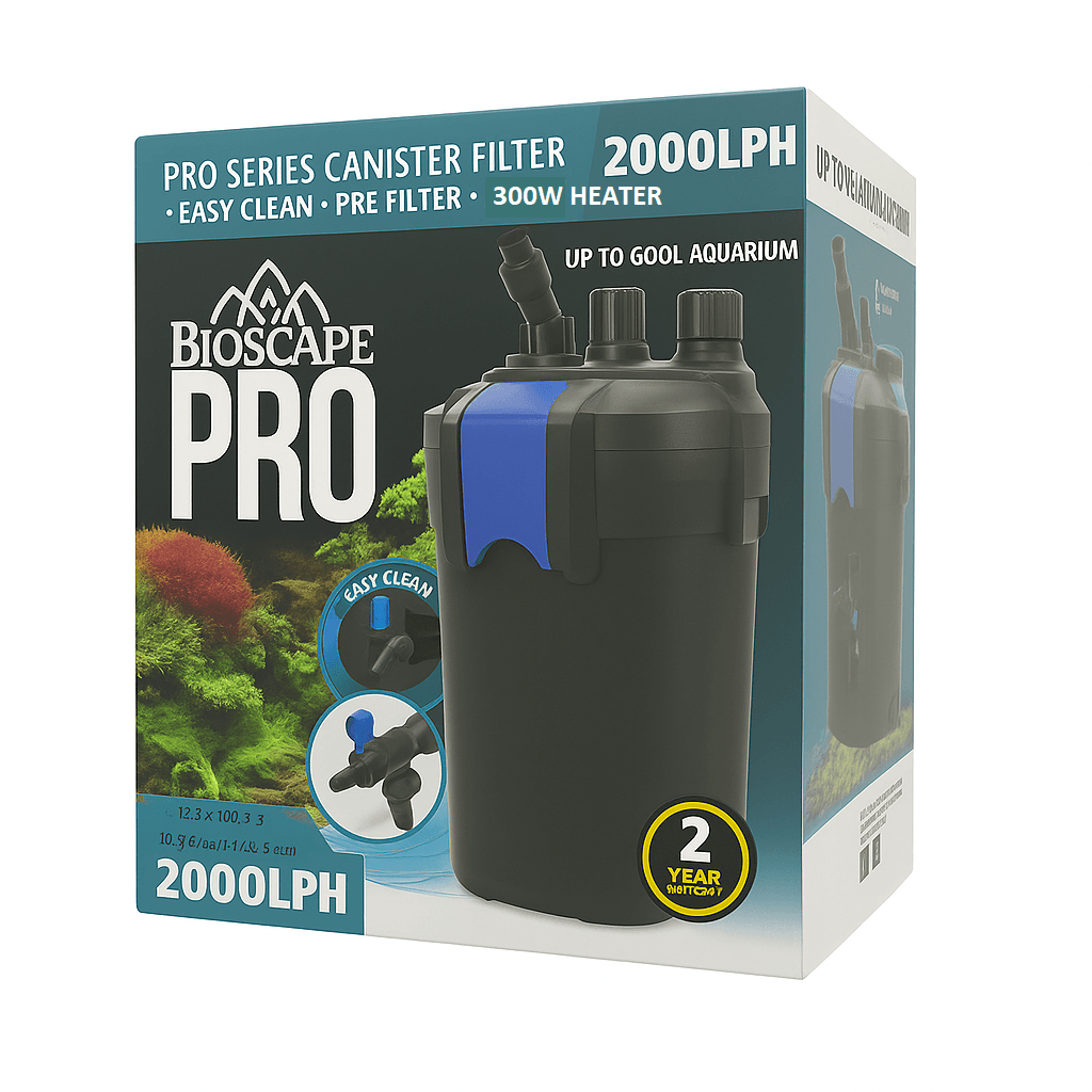 Bioscape PRO Easy Clean Canister Filter with Inbuilt Heater 2000 L/PH ...